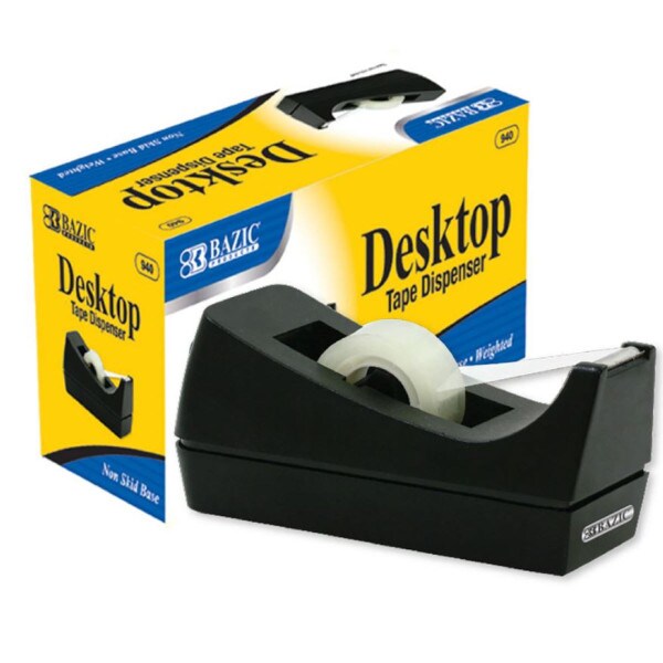 Rectangular Desktop Tape Dispenser 1 Core Black the Hawk Shop